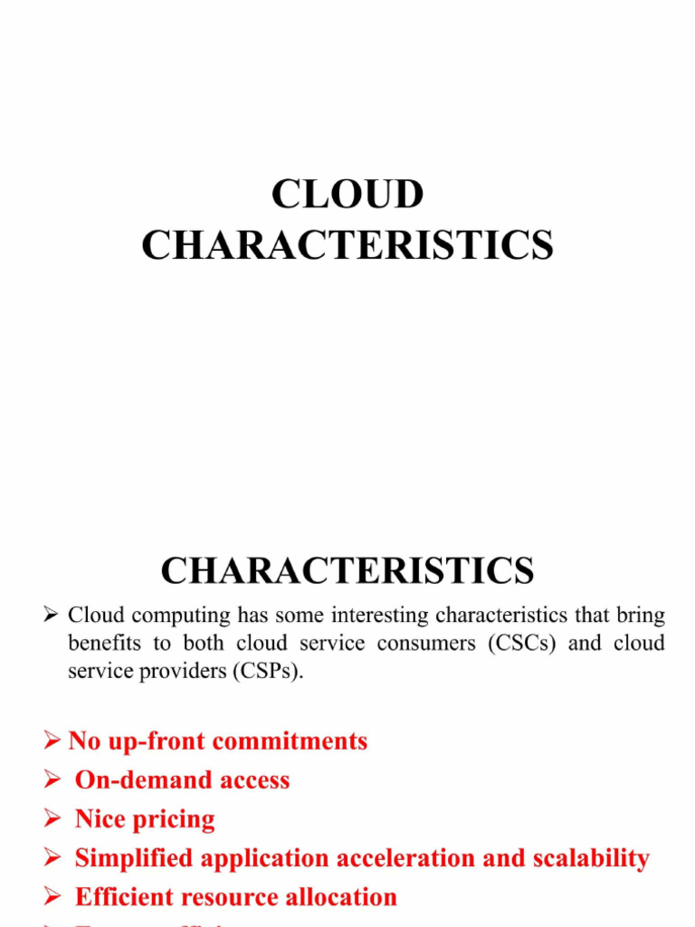 CHARACTERISTICS OF CLOUD COMPUTING | PDF