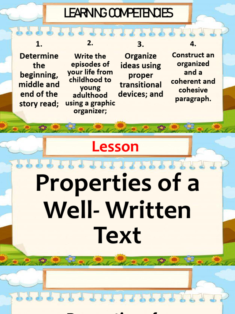Properties of A Well Written Text G1 G2 | PDF | Semantics | Syntax