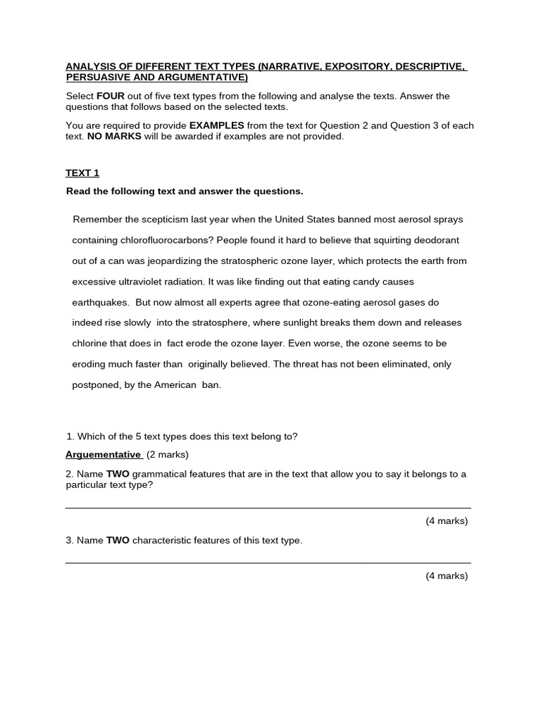 ASSESSMENT TASK 1_ANALYSIS OF DIFFERENT TEXT TYPES | PDF | Speech ...