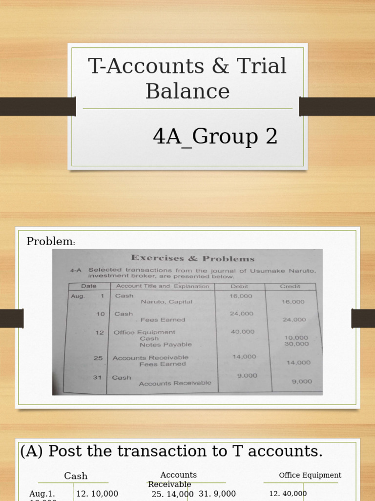 T-Accounts and Trial Balance Guide | PDF