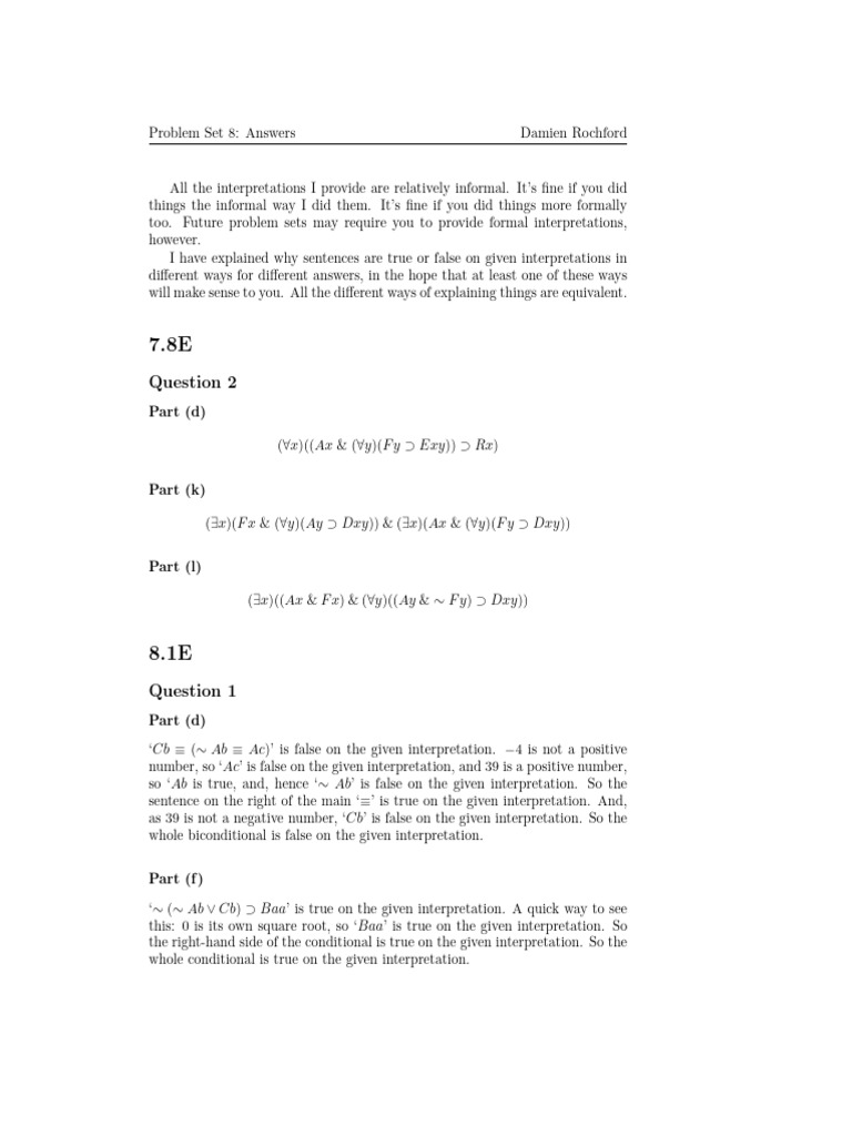 MIT24 241F09 hw08 Sol | PDF | Syntax (Logic) | Mathematical Logic