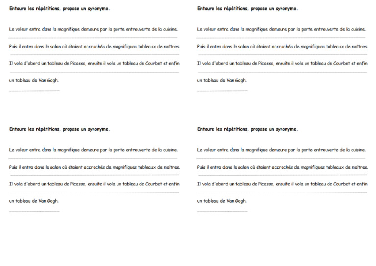 x7 Exercices Lexique | PDF