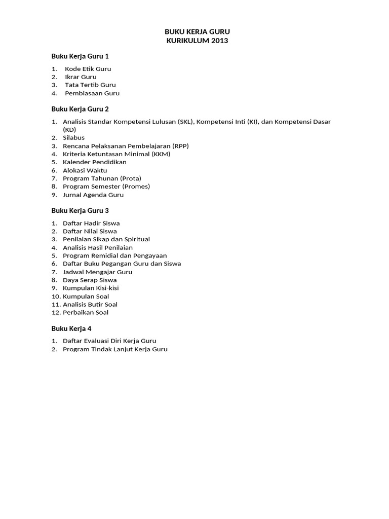 Buku Kerja Guru SMP | PDF