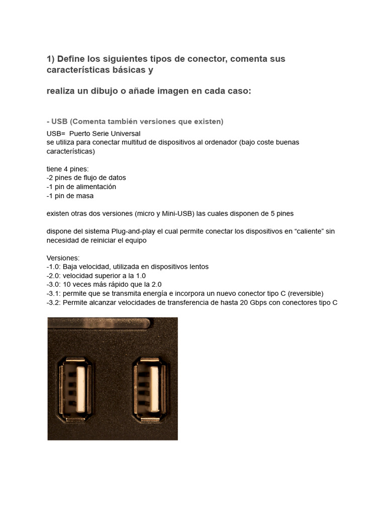 Esquema de Conectores HDMI y Tipos | PDF | Hdmi | USB