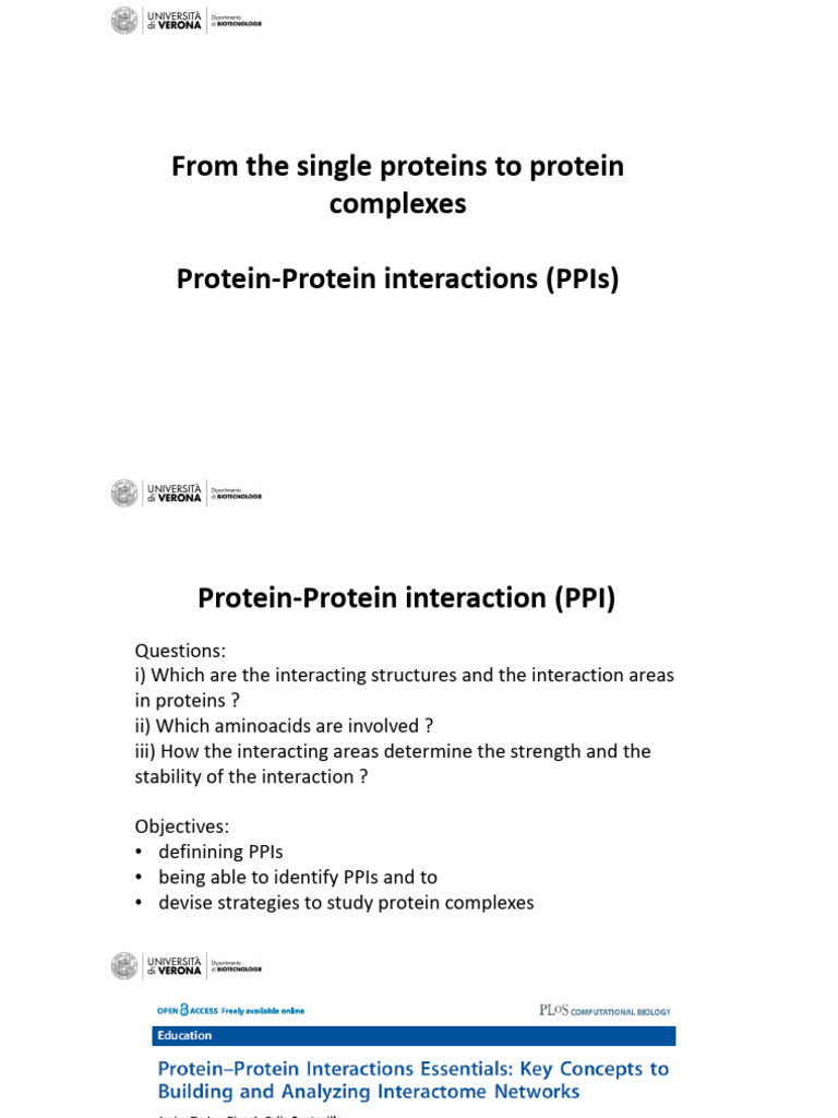 Functional Protein Complexes - 5 (PPI) | PDF | Protein–Protein ...