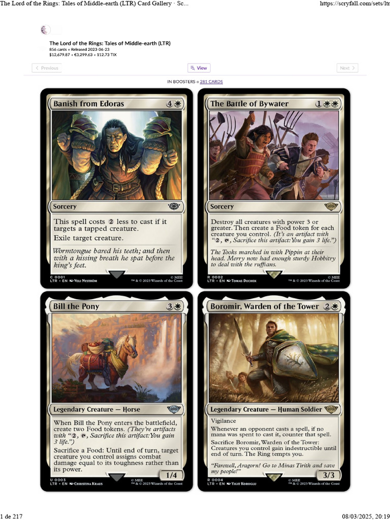 LOTR: Tales of Middle-earth Card Gallery | PDF