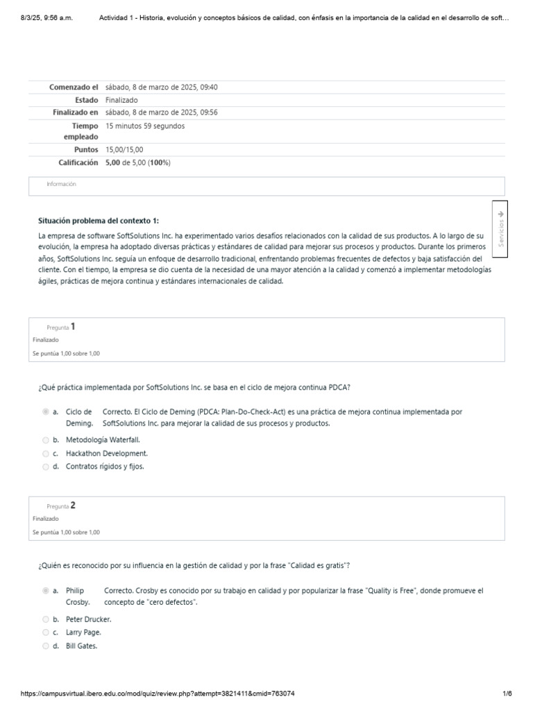 Activi1 Actividad 1 Historia Evolucion y Conceptos Basicos de Calidad Con Enfasis Wil | PDF ...