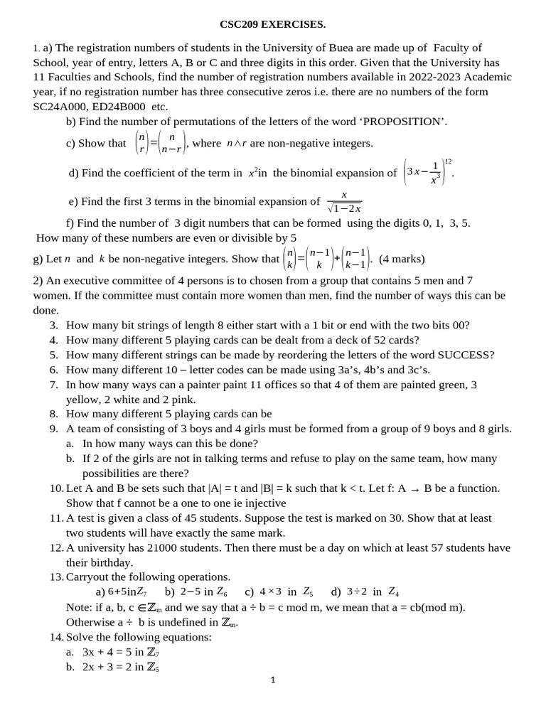 csc209 Exercises 2024 - 2025 | PDF | Triangle | Logic