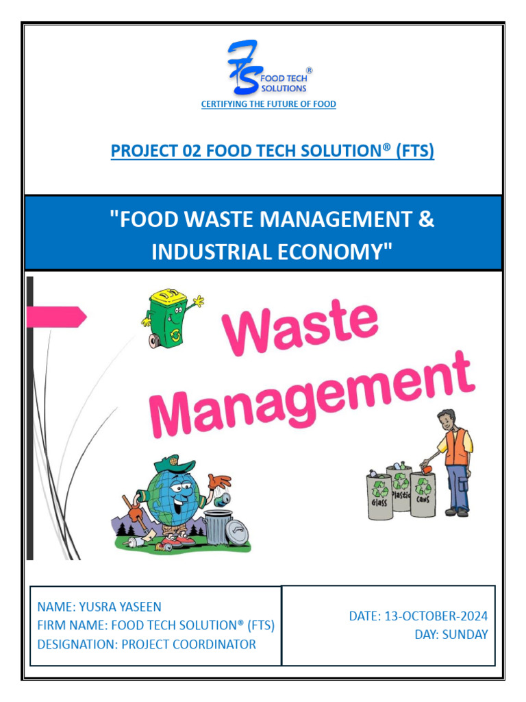 Food Waste Management & Industrial Economy - Waste Management | PDF ...