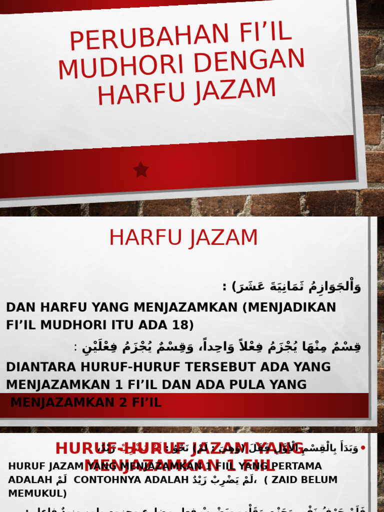 Perubahan Harakat Akhir Fi'Il Mudhori Karna Harfu JaZam | PDF
