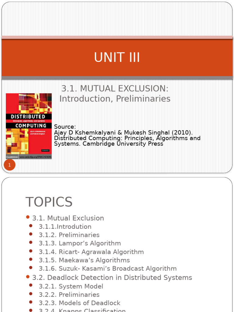 3.1. 1.MUTUAL EXCLUSION - Introduction, Preliminaries-1 | PDF ...