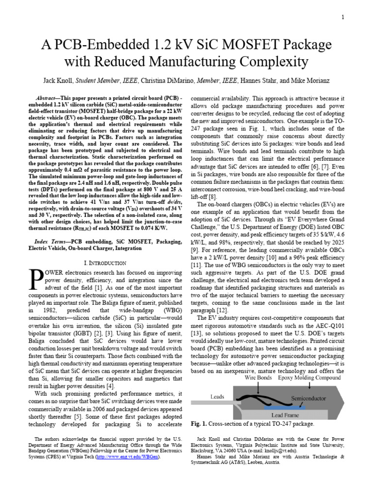 A PCB-Embedded 1.2 KV SiC MOSFET Package | PDF | Printed Circuit Board ...
