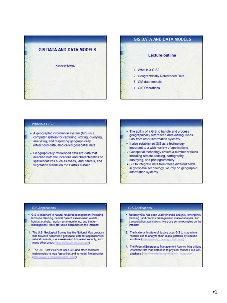 LECTURE - 2 - GIS DATA AND DATA MODELS (Compatibility Mode) | PDF | Geographic Information ...