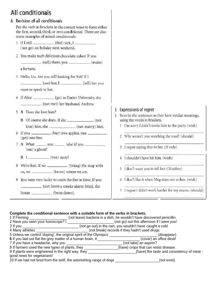 Conditionals Exercises | PDF