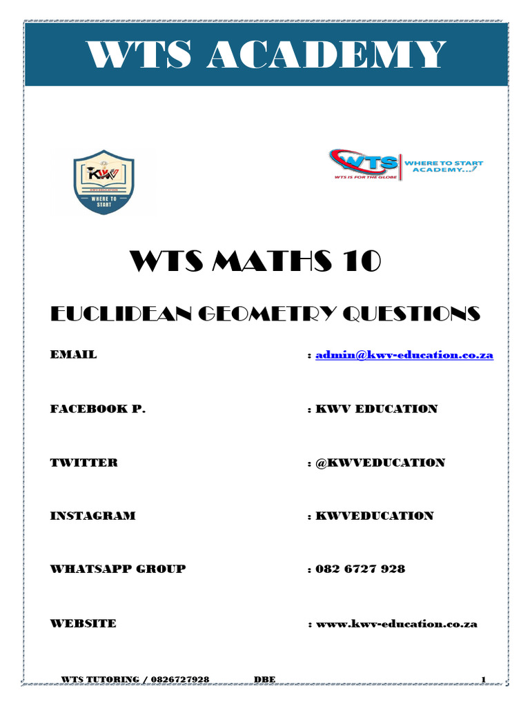 2025 Wts 10 Euclidean Geo Questions | PDF