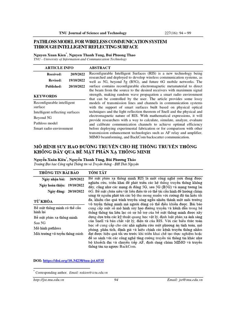 Mo Hinh Suy Hao Dng Truyn Cho H Thn | PDF