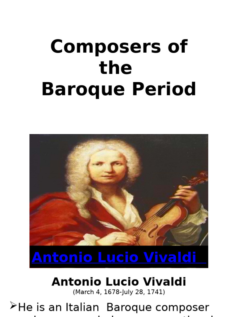 Baroque Period Composers XD | PDF | Johann Sebastian Bach | Musicology
