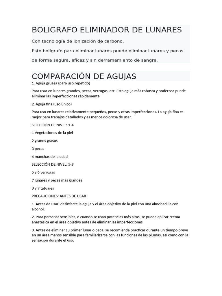 Boligrafo Eliminador de Lunares | PDF | Luna