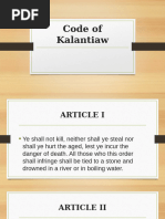 Kalantiaw Code: Laws and Punishments | PDF