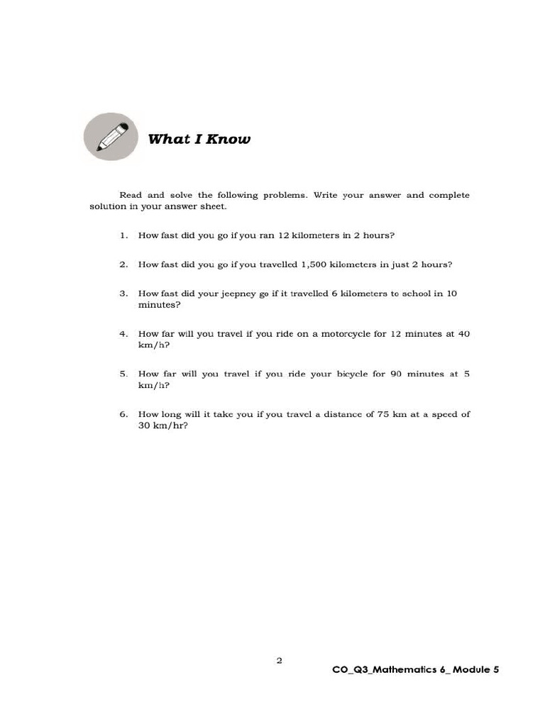 Distance Speed Time Lessons | PDF