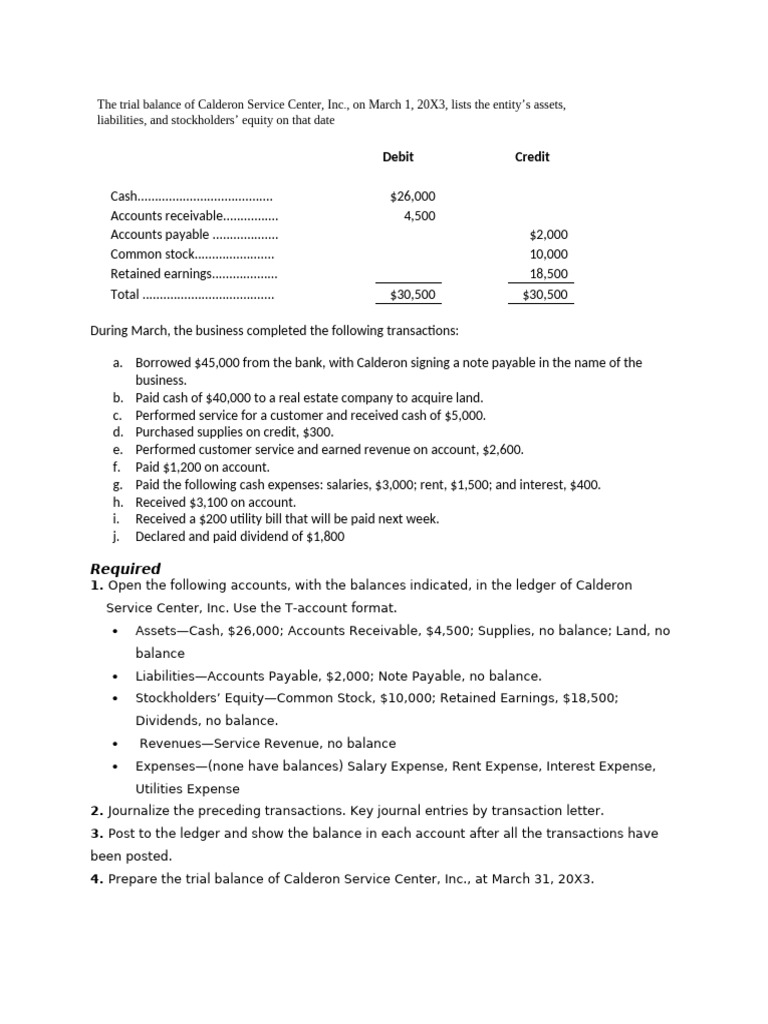 Exercise. Word | PDF | Debits And Credits | Economies