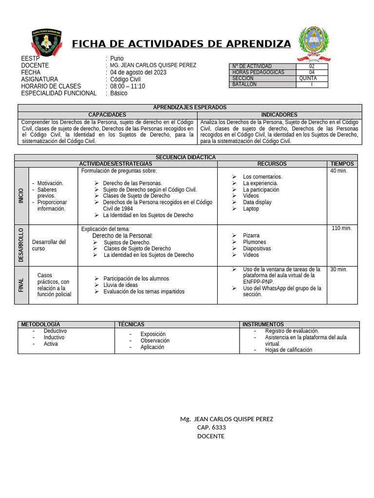 FICHA DE APRENDIZAJE N° 02 | PDF | Enseñando | Modificación de comportamiento
