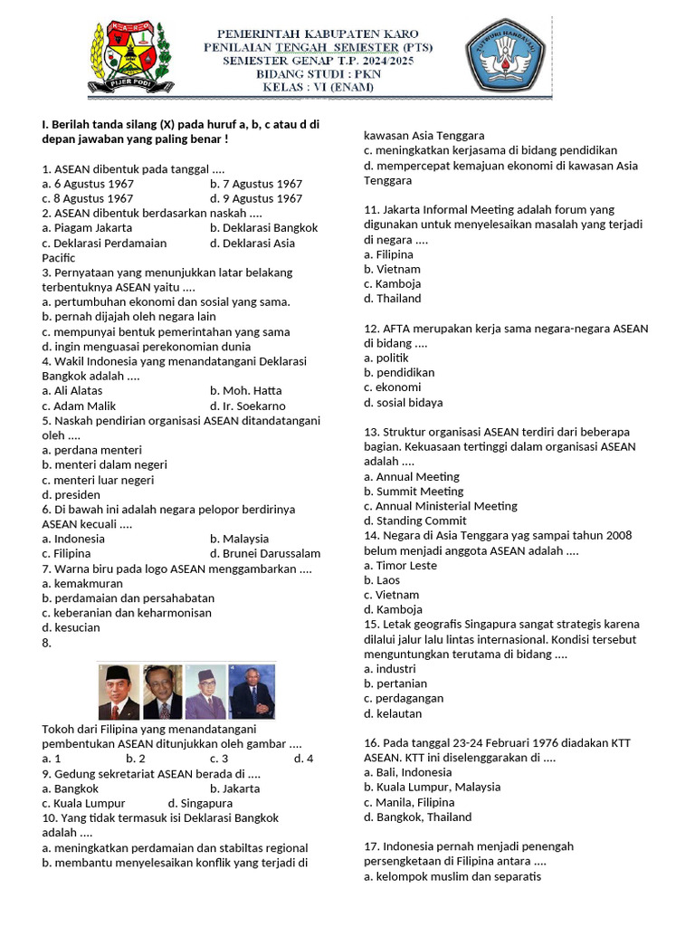 SOAL PPKN PTS KELAS VI | PDF