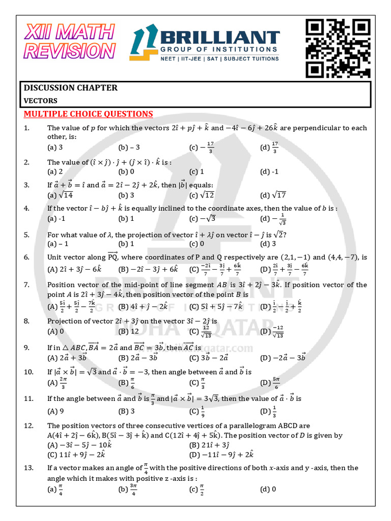10.VECTORS REVISION WORKSHEET | PDF | Euclidean Vector | Algebra 10.VECTORS REVISION WORKSHEET | PDF | Euclidean Vector | Algebra