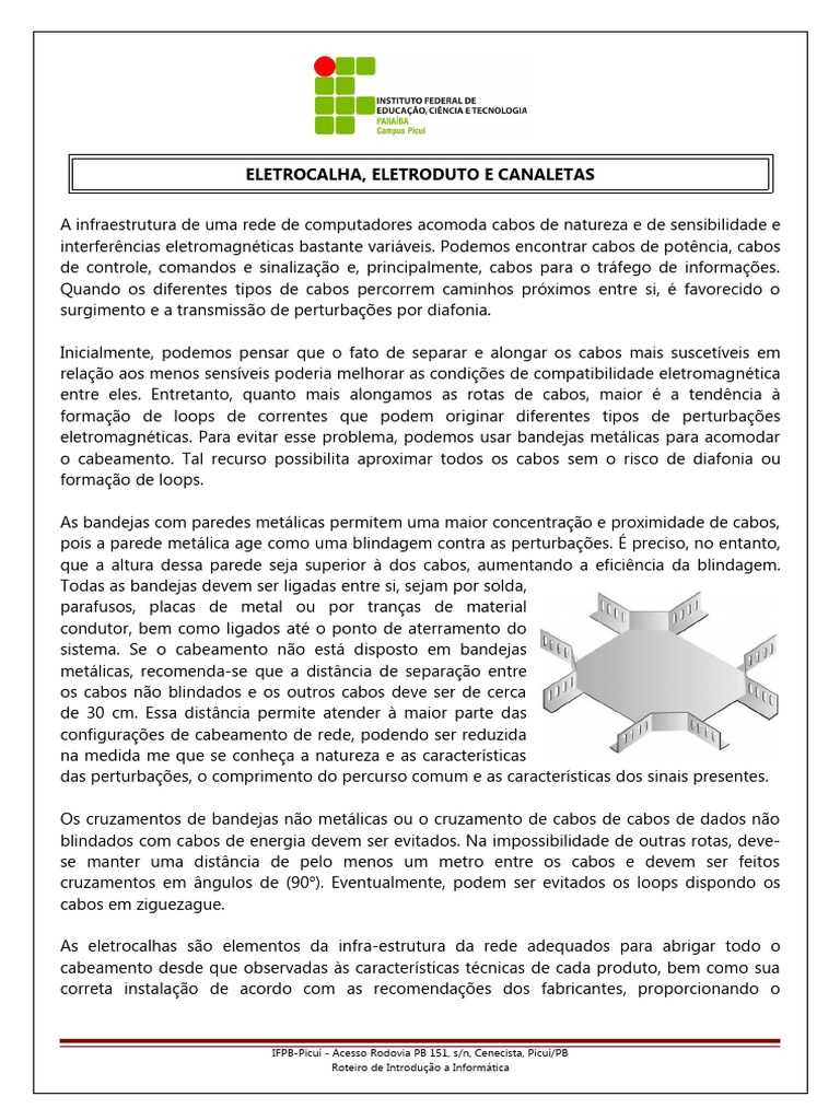 Eletrocalhas Eletrodutos e Canaletas | PDF | Rede de computadores | Compatibilidade eletromagnética