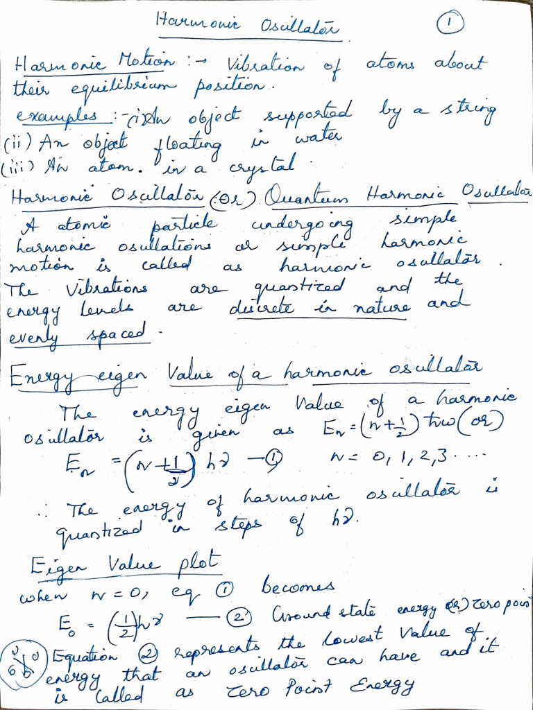 Harmonic Oscillator | PDF