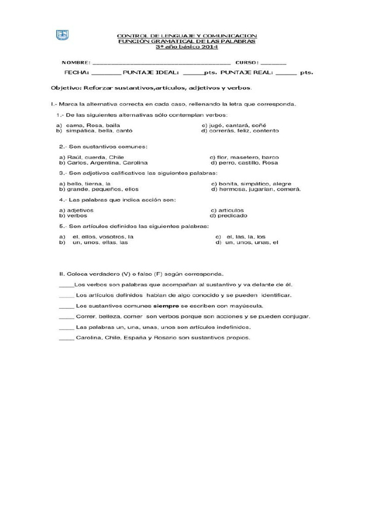 Prueba Sustantivos y Adjetivos de Internet | PDF