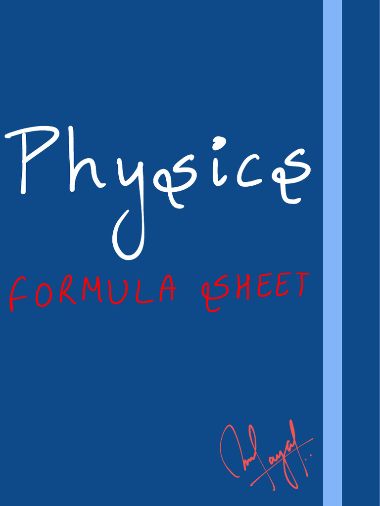 Physics Formula Sheet Overview | PDF