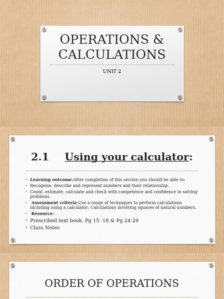 OPERATIONS AND CALCULATIONS | PDF | Multiplication | Abstract Algebra