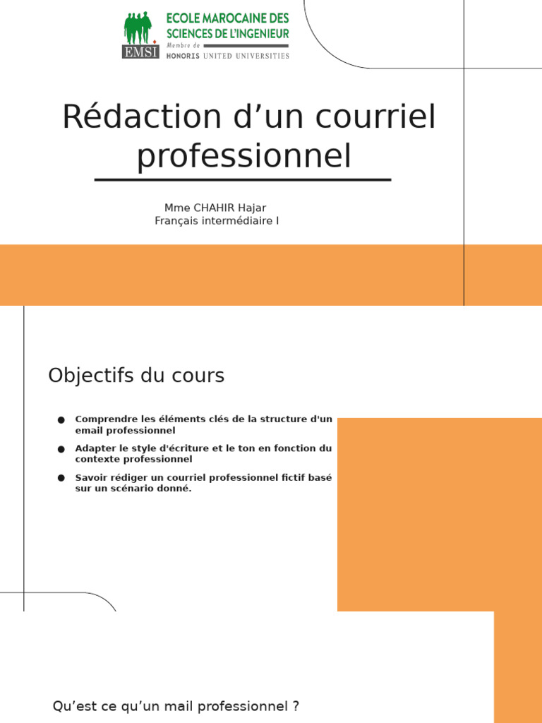 Rédaction d'un courriel professionnel | PDF