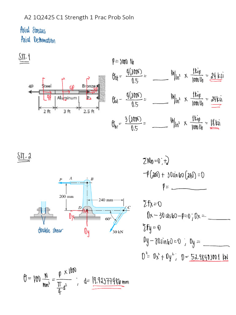 A2 1Q2425 C1 Strength 1 Prac Prob Soln | PDF