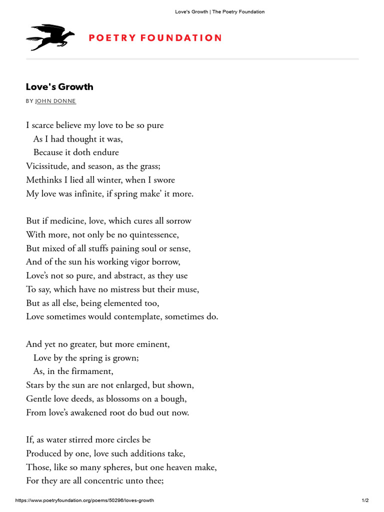 John Donne's Love's Growth Poem Analysis | PDF