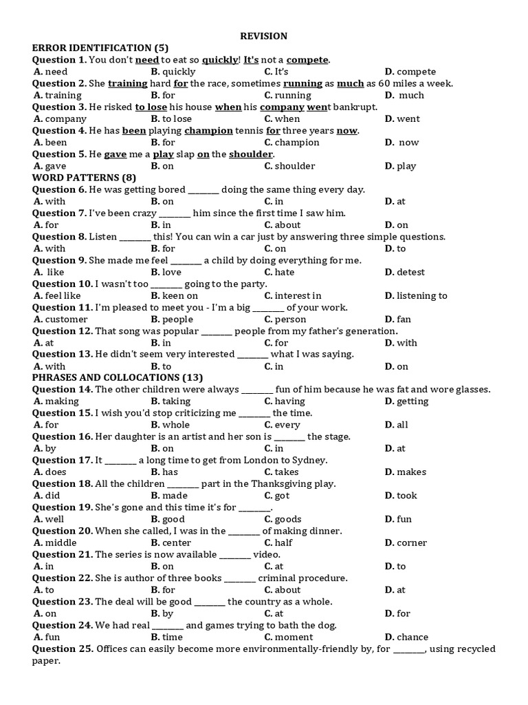 REVISION - Fun and Games | PDF