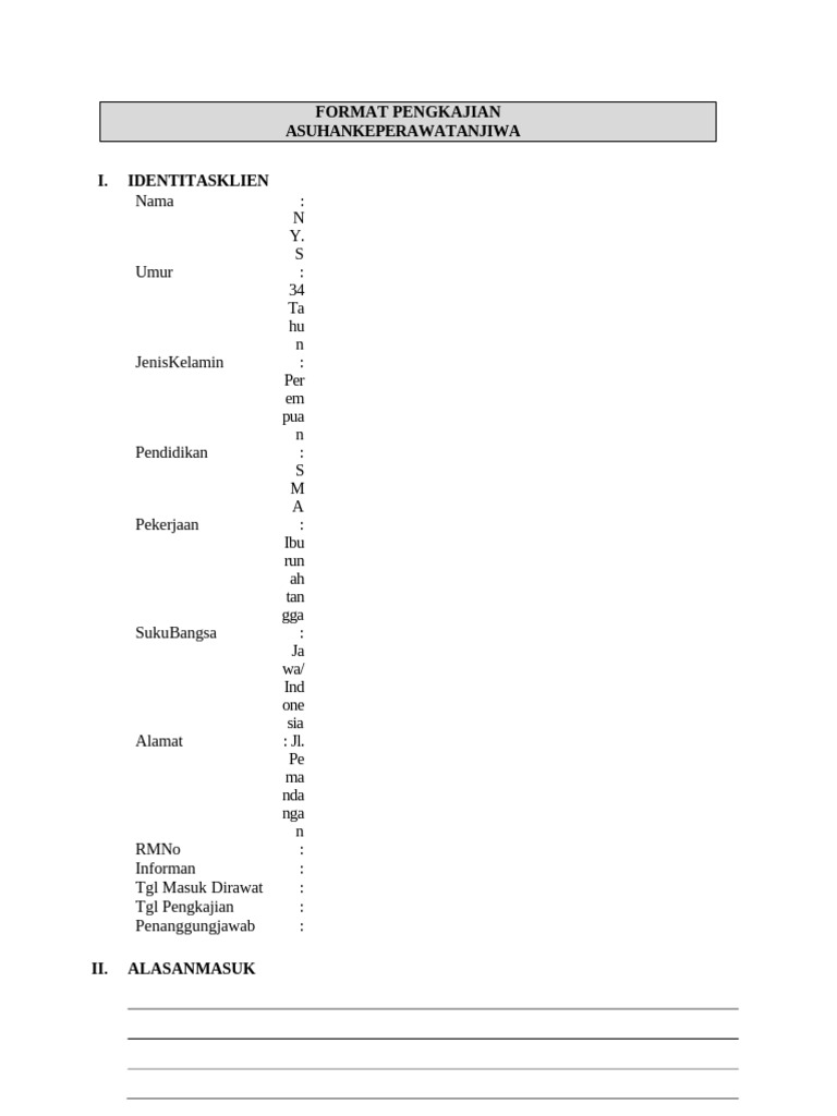 Format Pengkajian | PDF