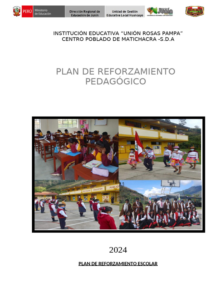Plan de Reforzamiento Escolar 2024 Urp | PDF | Evaluación | Aprendizaje