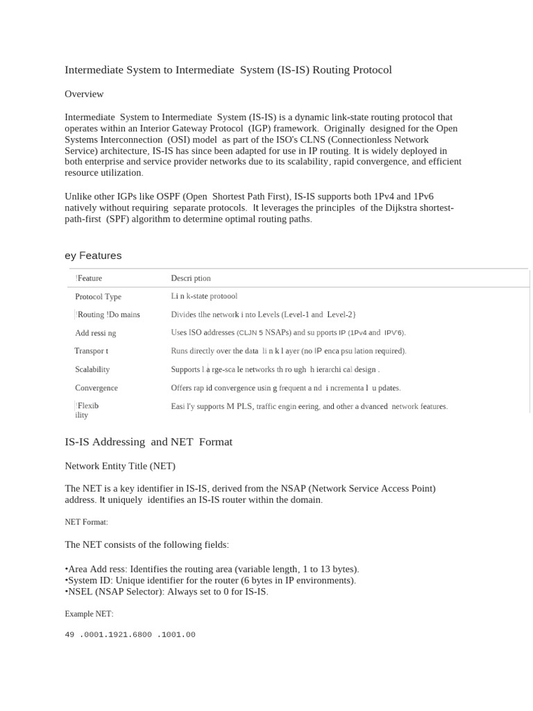 Intermediate System To Intermediate System | PDF | Routing | Networking