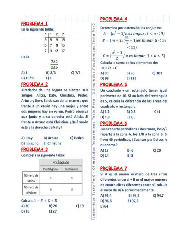 Concurso Matematica 1 | PDF