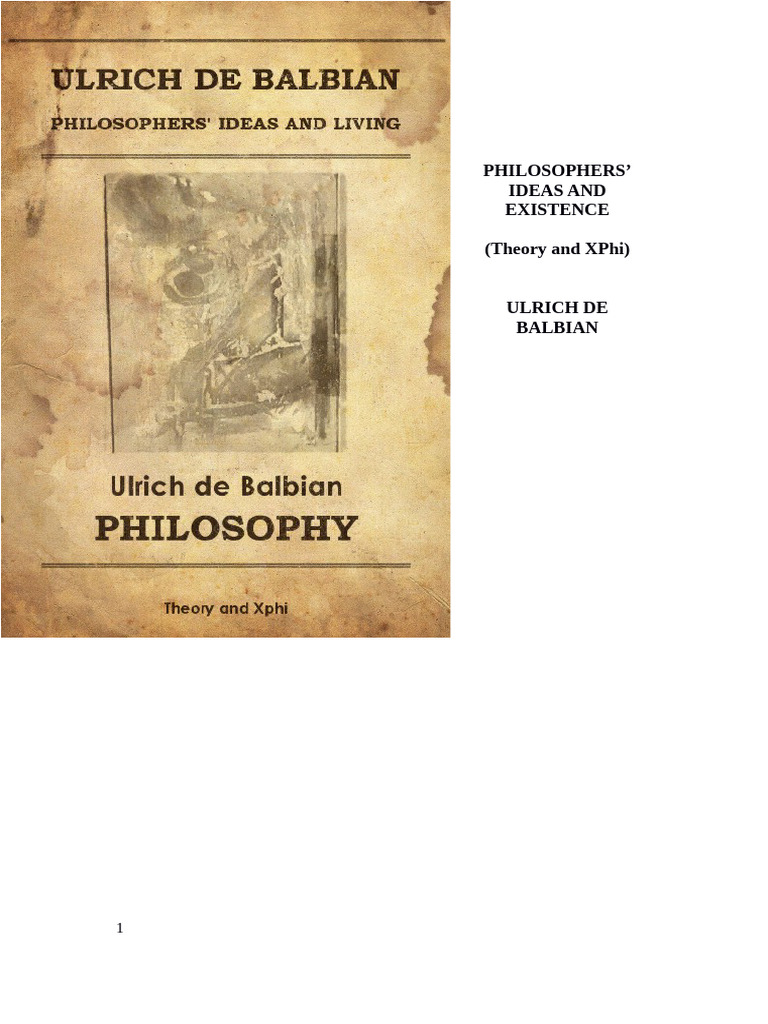 Philosophers Ideas and Their Existence | PDF | Free Will | Determinism