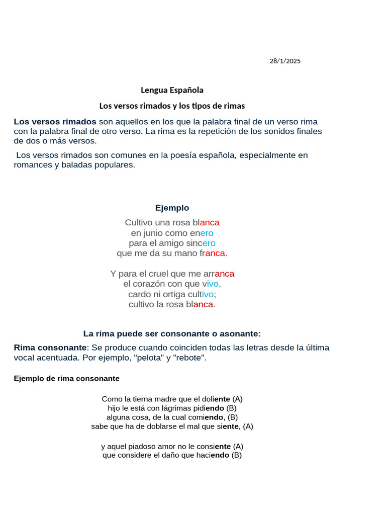 LOS VERSOS RIMADO | PDF