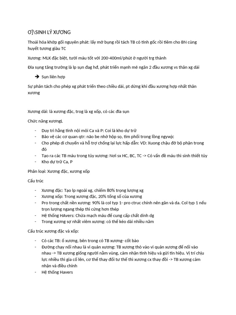 LEC8 - Sinh Lý Xương | PDF