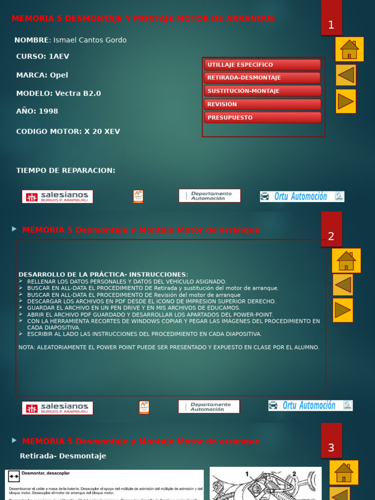 MEMORIA 5-1º AEV D y M Motor de Arranque | PDF