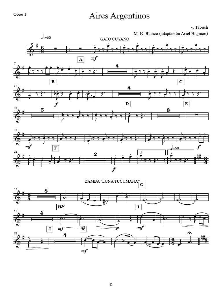 Oboe Sheet Music: Aires Argentinos | PDF