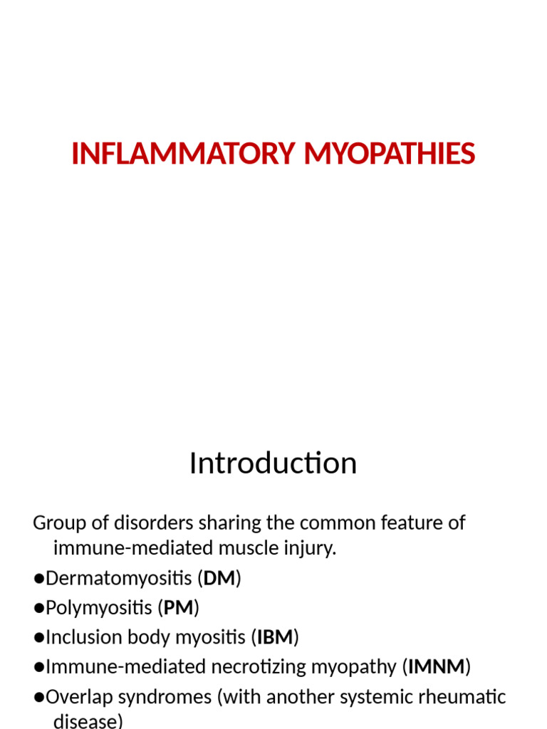 3.INFLAMMATORY MYOPATHY FINALl | PDF | Diseases And Disorders | Medical ...