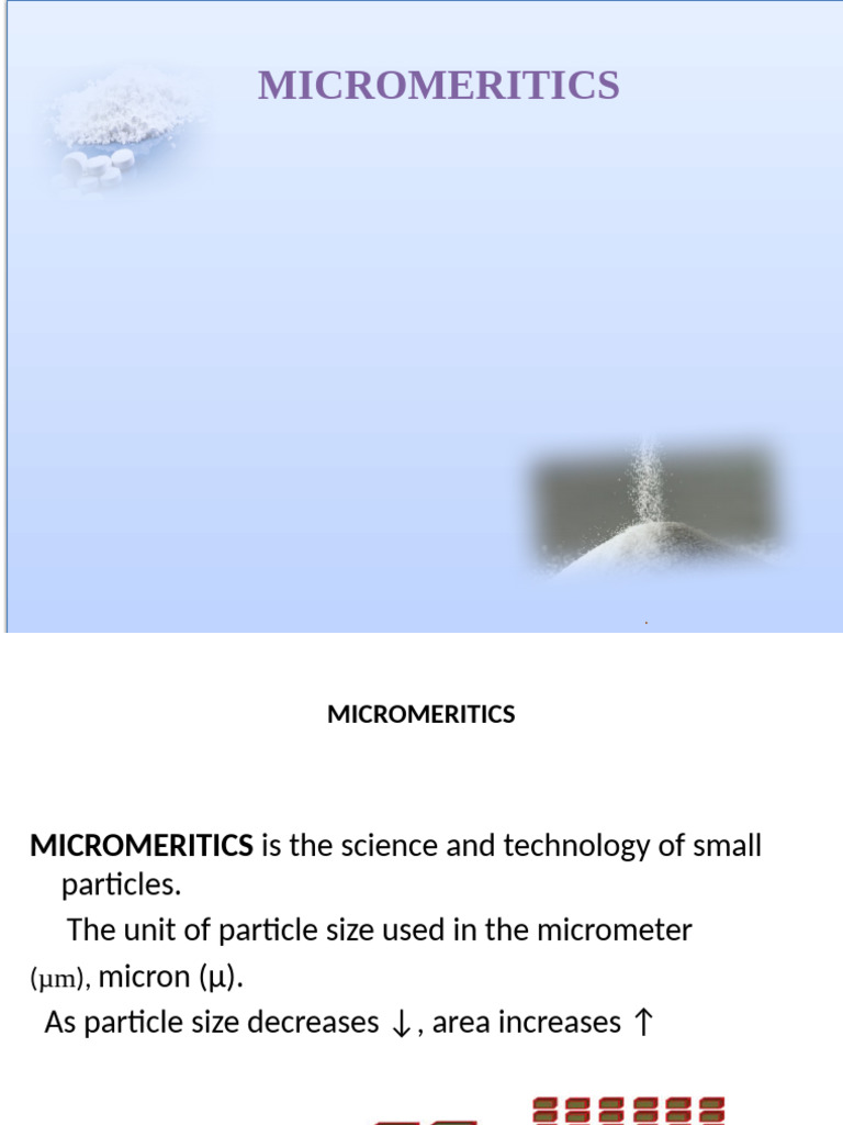 Unit 4 Micromeritics | PDF | Porosity | Microscope