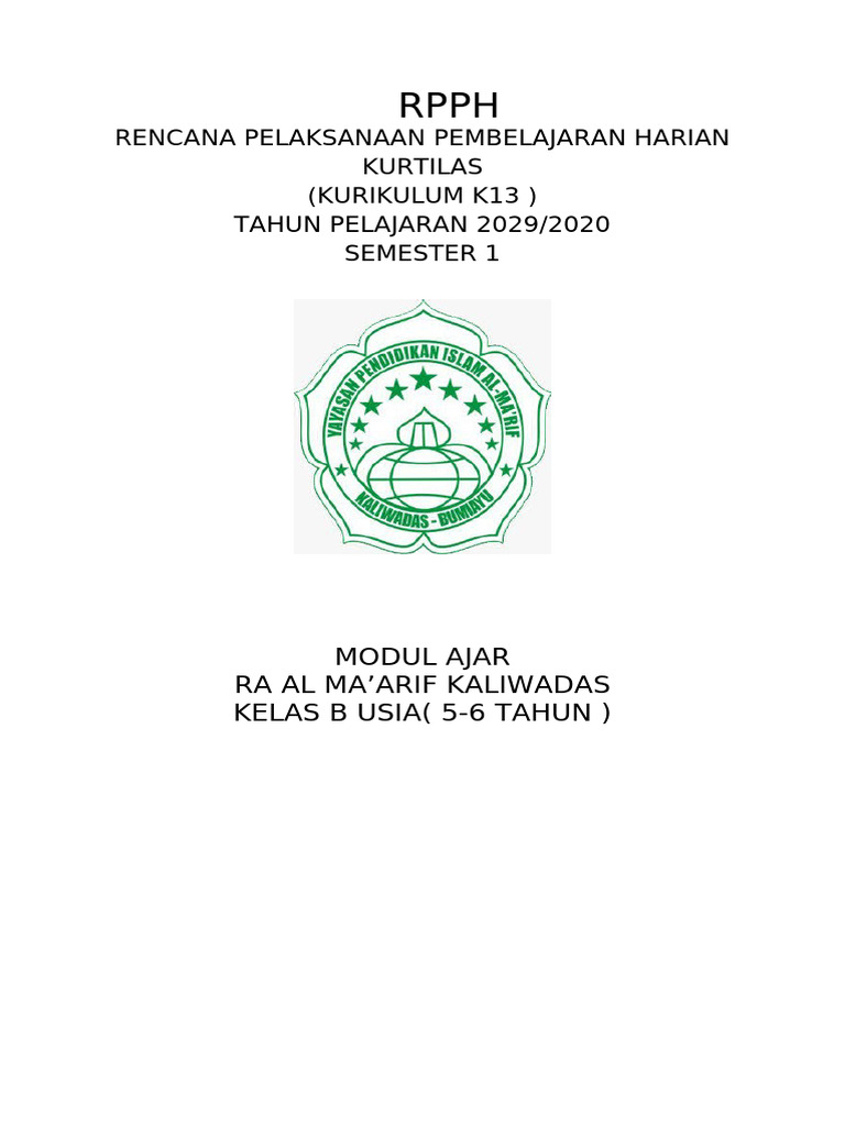 RPPH Tema Hamba ALLAH Kelas B | PDF