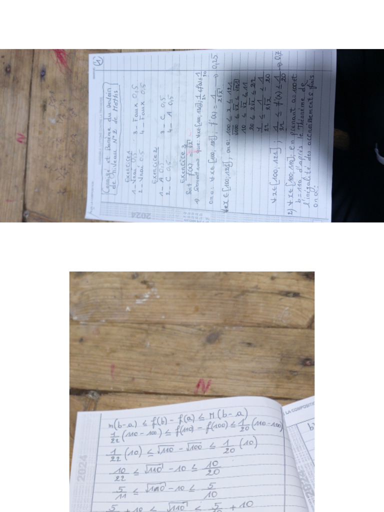 Corrigé Du Barème Du Devoir de Niveau Numéro 2 de Mathématiques | PDF